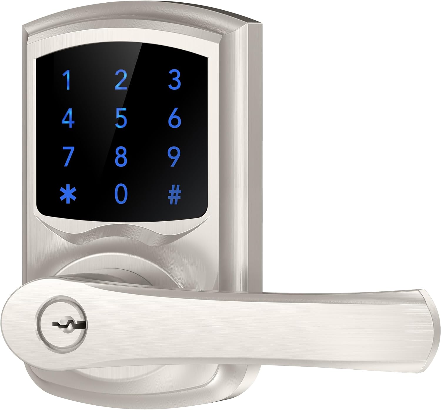 Buy Keyless Front Door Handle With Lever & Smart Touchscreen Door Lock ...