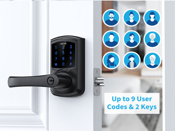 Buy Keyless Front Door Handle With Lever & Smart Touchscreen Door Lock ...